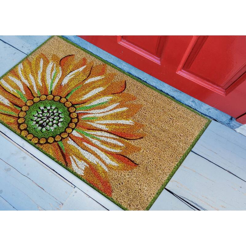 Liora Manne Summer Flower Coir Welcome Door Mat - Overstock - 22353935